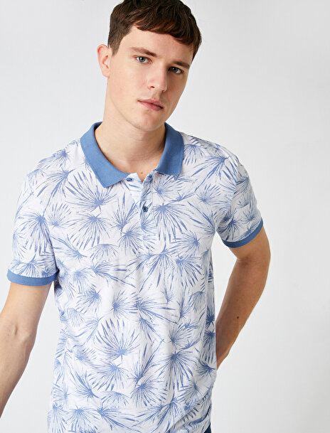 Koton Erkek Tropik Desenli Polo Yaka Tişört