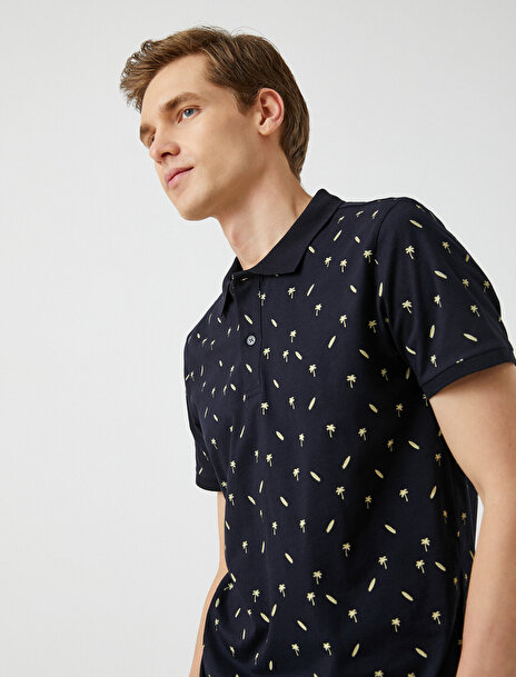 Koton Erkek Sörf Baskılı Polo Yaka Tişört