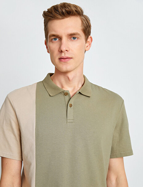 Koton Erkek Renk Bloklu Polo Yaka Tişört