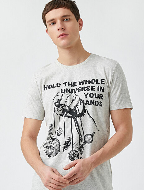 Koton Erkek Slim Fit Baskılı Tişört