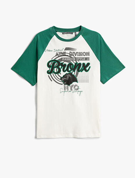 Koton Erkek Reglan Kol Basketbol Baskılı Tişört Koton Erkek Reglan Kol Basketbol Baskılı Tişört