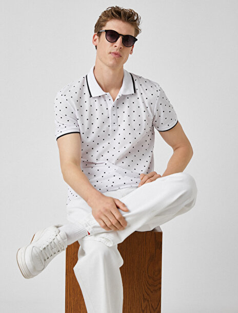 Koton Erkek Slim Fit Polkadot Polo Neck T-Shirt Koton Erkek Slim Fit Polkadot Polo Neck T-Shirt