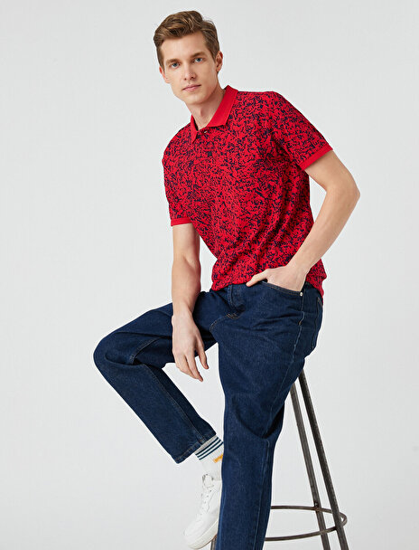 Koton Erkek Slim Fit Baskılı Polo Yaka Tişört