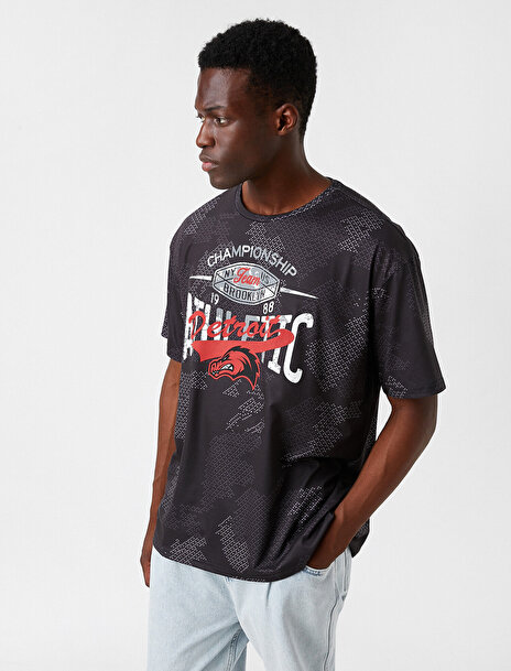 Koton Erkek Oversize Basketbol Baskılı Tişört