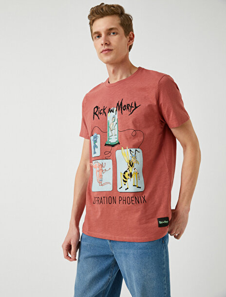 Koton Erkek Rick and Morty Tişört Lisanslı Baskılı