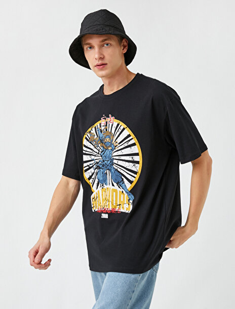 Koton Erkek Oversize Ninja Baskılı Tişört Koton Erkek Oversize Ninja Baskılı Tişört