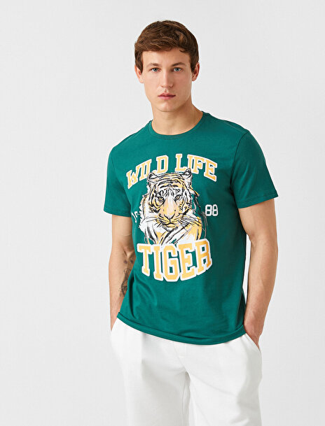 Koton Erkek Kaplan Baskılı Tişört