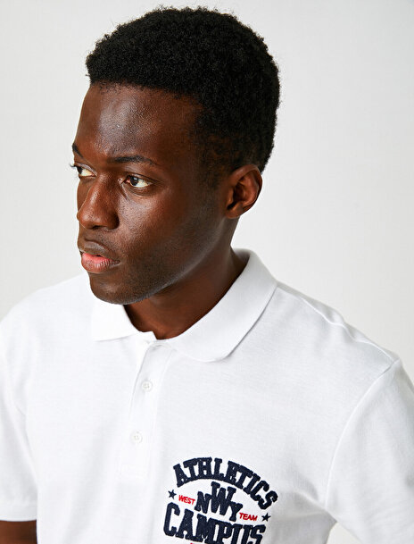 Koton Erkek Kolej İşlemeli Polo Yaka Tişört