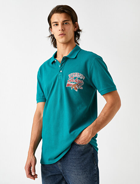 Koton Erkek Tokyo Baskılı Polo Yaka Tişört Koton Erkek Tokyo Baskılı Polo Yaka Tişört