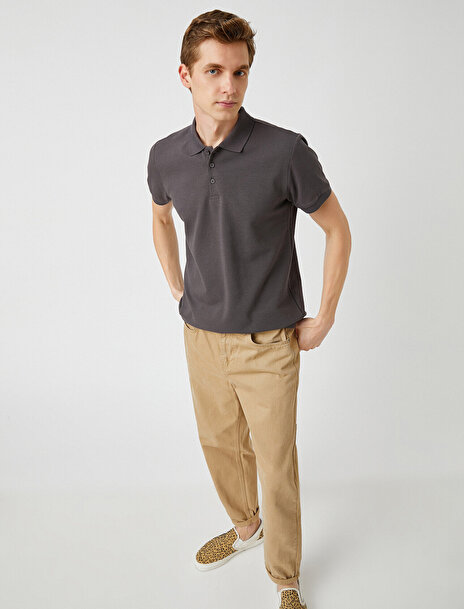 Koton Erkek Dokulu Basic Polo Yaka Tişört