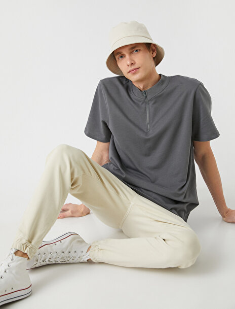 Koton Erkek Fermuar Yakalı Basic Polo Tişört Koton Erkek Fermuar Yakalı Basic Polo Tişört