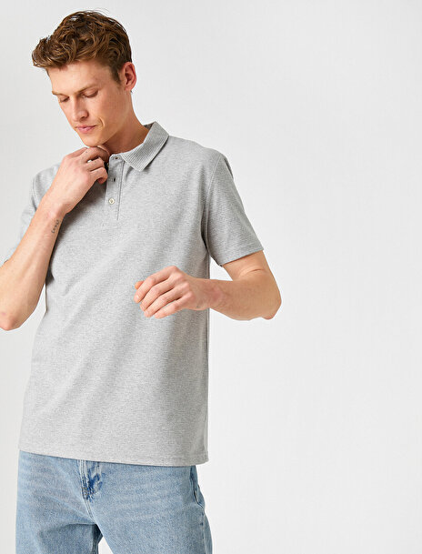 Koton Erkek Dokulu Polo Yaka Tişört