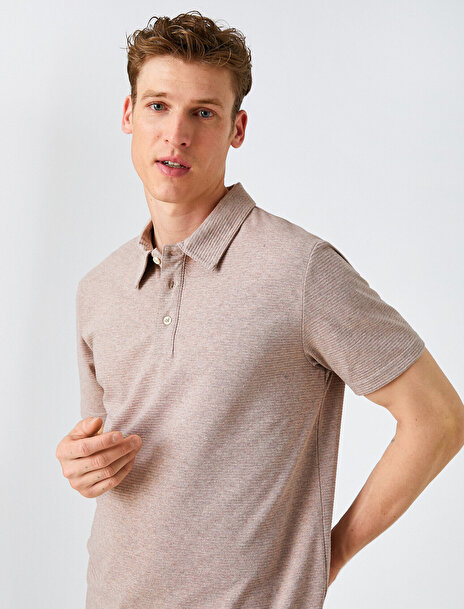 Koton Erkek Dokulu Polo Yaka Tişört