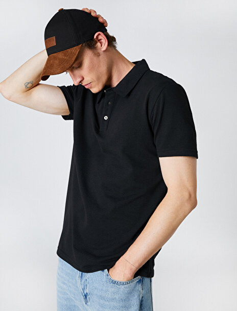 Koton Erkek Dokulu Polo Yaka Tişört