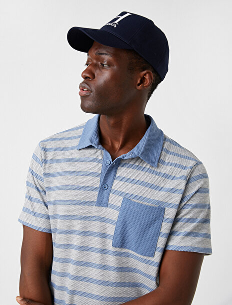 Koton Erkek Cepli Çizgili Polo Yaka Tişört Koton Erkek Cepli Çizgili Polo Yaka Tişört