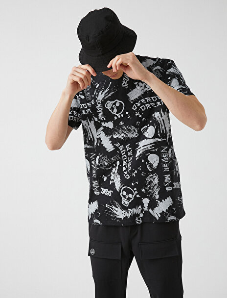 Koton Erkek Kuru Kafa Baskılı Tişört