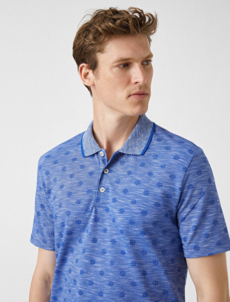 Koton Erkek Denizci Desenli Polo Yaka Tişört