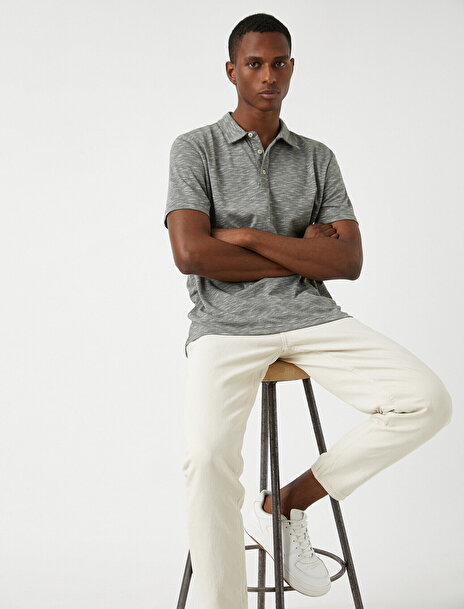 Koton Erkek Kırçıllı Polo Yaka Tişört