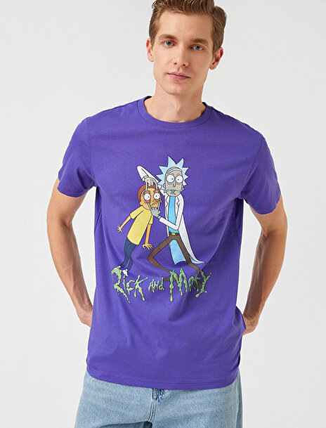 Koton Erkek Rick and Morty Tişört Lisanslı Baskılı