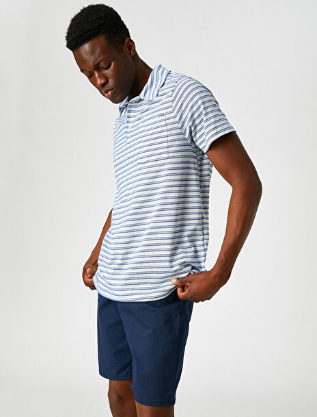 Koton Erkek Çizgili Cepli Polo Yaka Tişört Koton Erkek Çizgili Cepli Polo Yaka Tişört