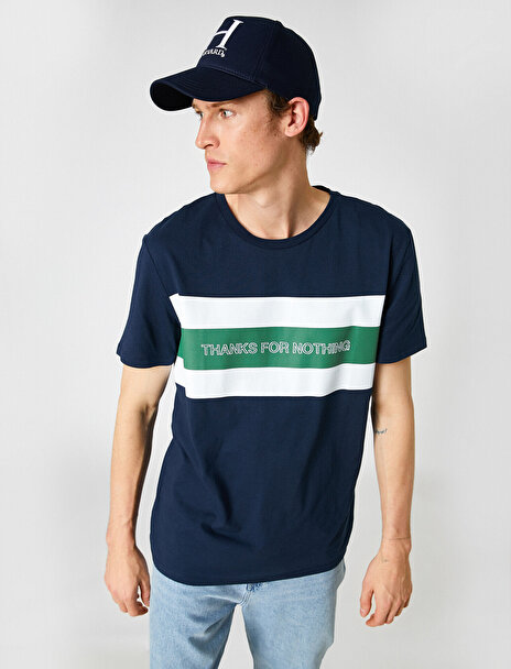 Koton Erkek Renk Bloklu Baskılı Tişört