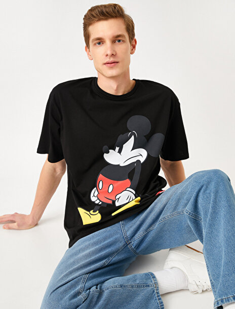 Koton Erkek Mickey Mouse Oversize Tişört Lisanslı Baskılı Koton Erkek Mickey Mouse Oversize Tişört Lisanslı Baskılı