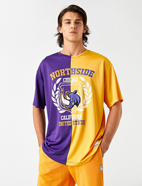 Koton Erkek Gergedan Baskılı Kolej Tişört