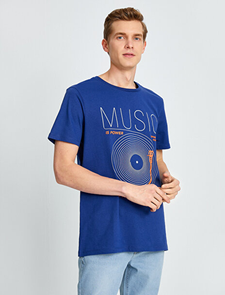 Koton Erkek Müzik Baskılı Tişört Koton Erkek Müzik Baskılı Tişört