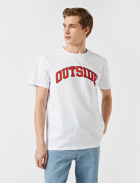 Koton Erkek Kolej Baskılı Oversize Tişört