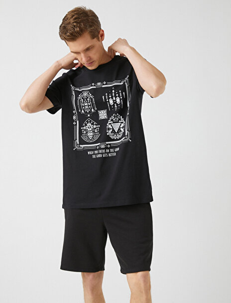 Koton Erkek Etnik Baskılı Tişört