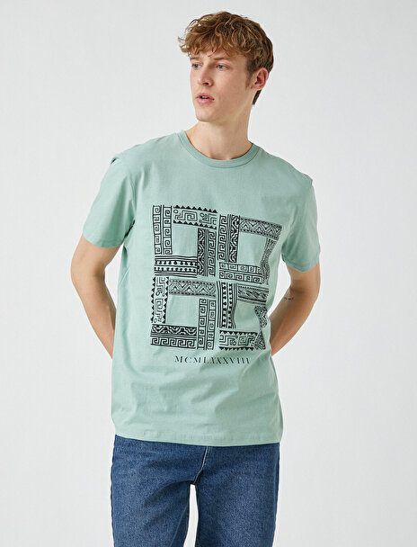 Koton Erkek Etnik Desenli Baskılı Tişört