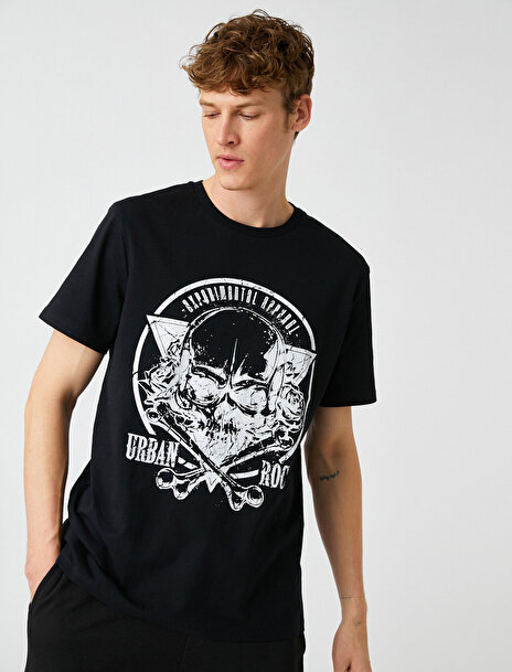 Koton Erkek Kuru Kafa Baskılı Tişört