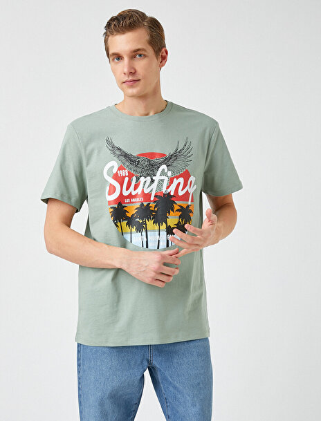 Koton Erkek Sörf Baskılı Tişört