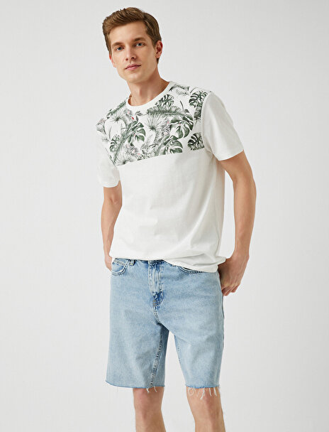 Koton Erkek Yaprak Baskılı Tişört