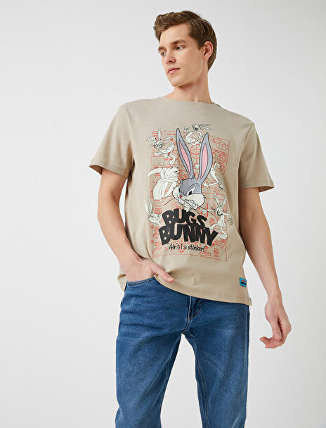 Koton Erkek Bugs Bunny Oversize Tişört Lisanslı Baskılı