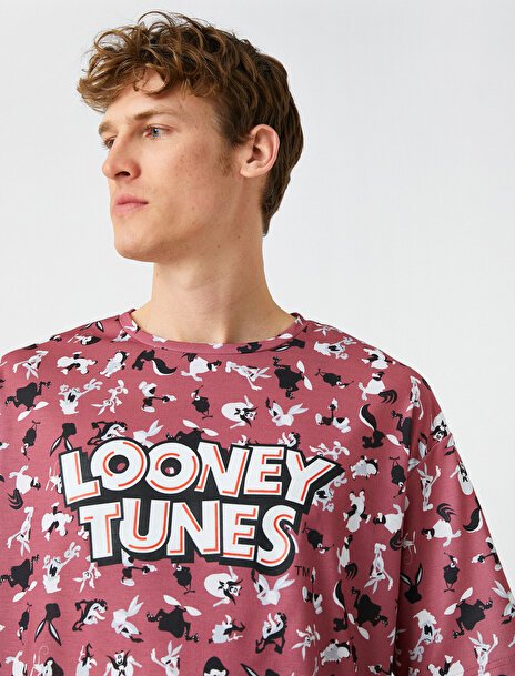 Koton Erkek Looney Tunes Oversize Tişört Lisanslı Baskılı Koton Erkek Looney Tunes Oversize Tişört Lisanslı Baskılı