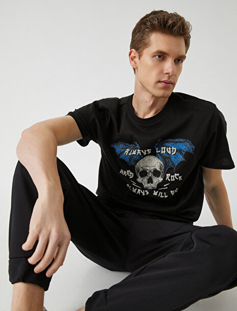 Koton Erkek Kuru Kafa Baskılı Tişört