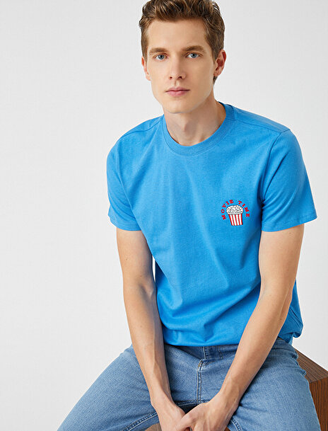 Koton Erkek Popcorn İşlemeli Tişört