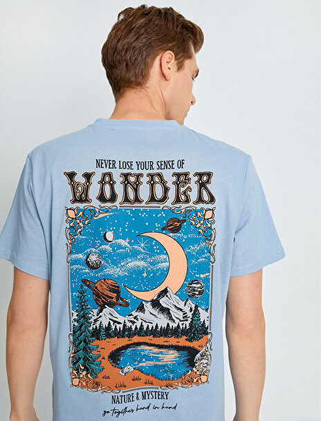 Koton Erkek Doğa Temalı Arkası Baskılı Tişört Koton Erkek Doğa Temalı Arkası Baskılı Tişört