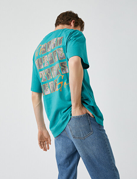 Koton Erkek Arkası Baskılı Oversize Tişört