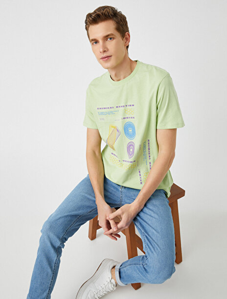 Koton Erkek Geometrik Baskılı Tişört