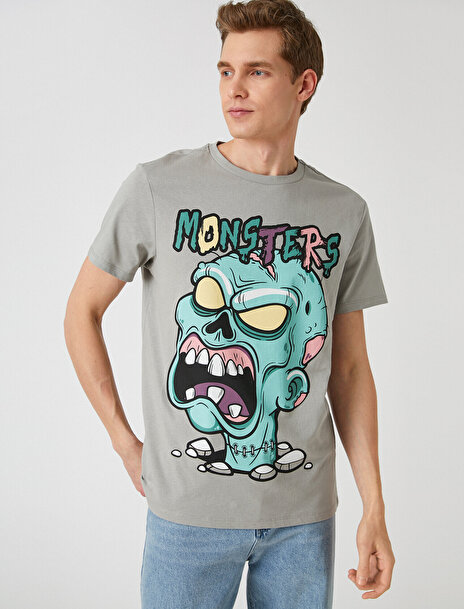 Koton Erkek Zombi Baskılı Tişört Koton Erkek Zombi Baskılı Tişört