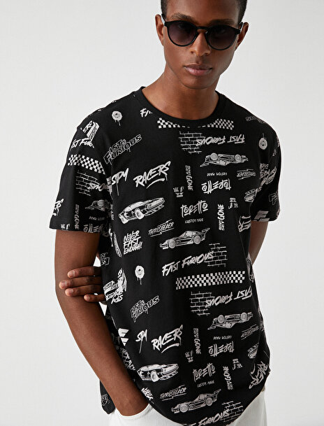 Koton Erkek Hızlı ve Öfkeli Tişört Lisanslı Baskılı