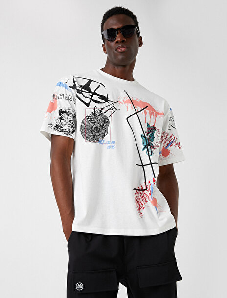 Koton Erkek Soyut Baskılı Tişört