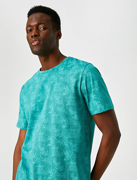 Koton Erkek Yaprak Baskılı Tişört