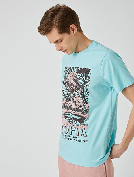 Koton Erkek Ütopya Baskılı Tişört