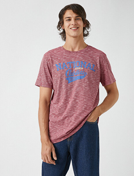 Koton Erkek Kırçıllı Kolej Baskılı Tişört