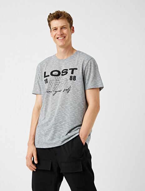 Koton Erkek Kırçıllı Baskılı Tişört