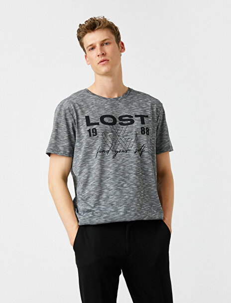 Koton Erkek Kırçıllı Baskılı Tişört