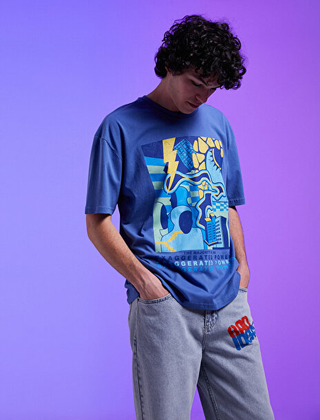 Koton Erkek Soyut Baskılı Tişört Koton Erkek Soyut Baskılı Tişört